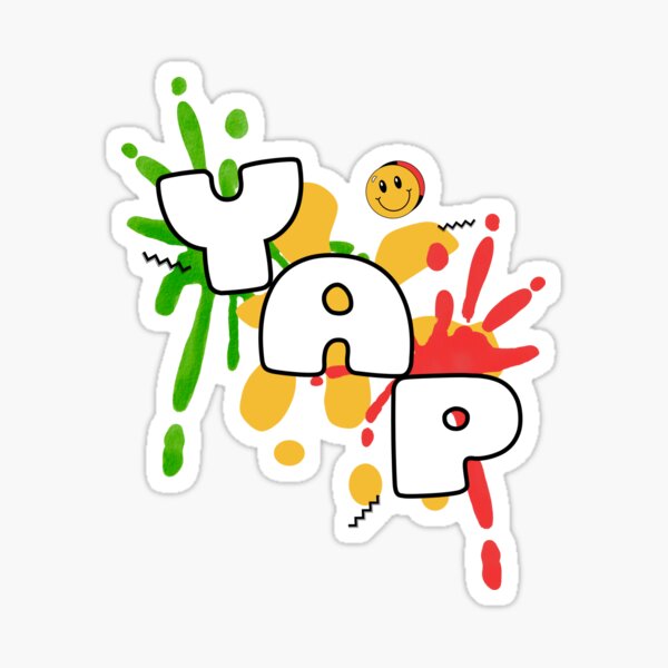"Bubble letters Yap" Sticker for Sale by PolyMicroMela | Redbubble