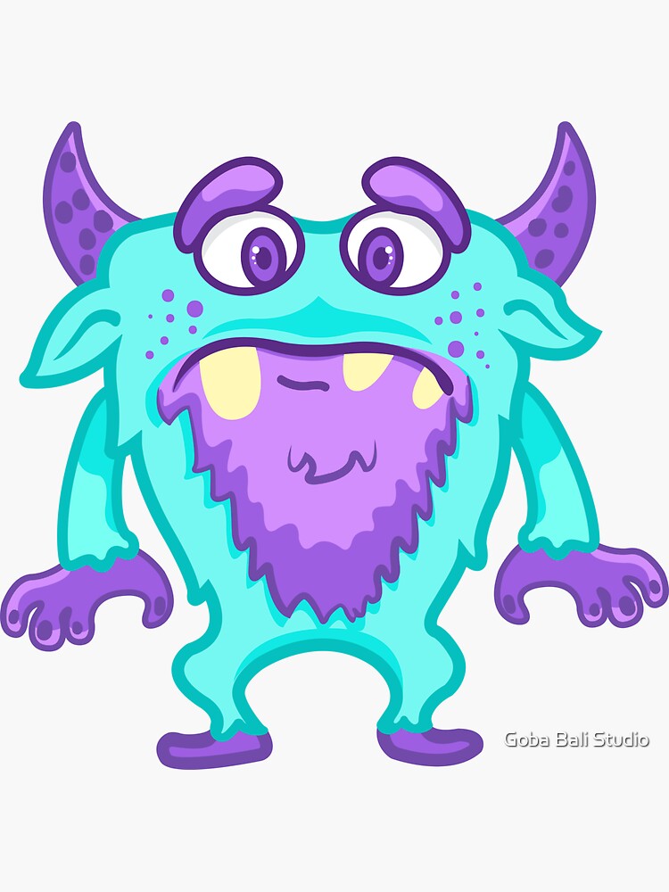 "cute blue monster male" Sticker for Sale by yudabento | Redbubble