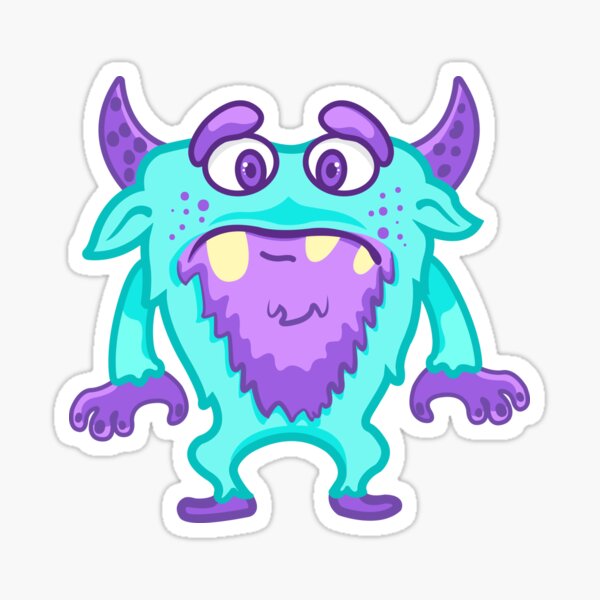 "cute blue monster male" Sticker for Sale by yudabento | Redbubble
