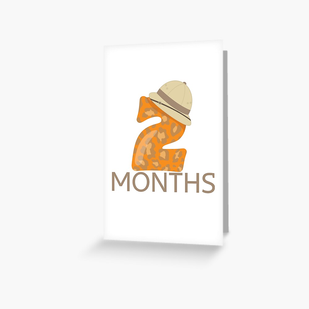 "2 month Milestone. Safari/Jungle theme." Greeting Card for Sale by ...