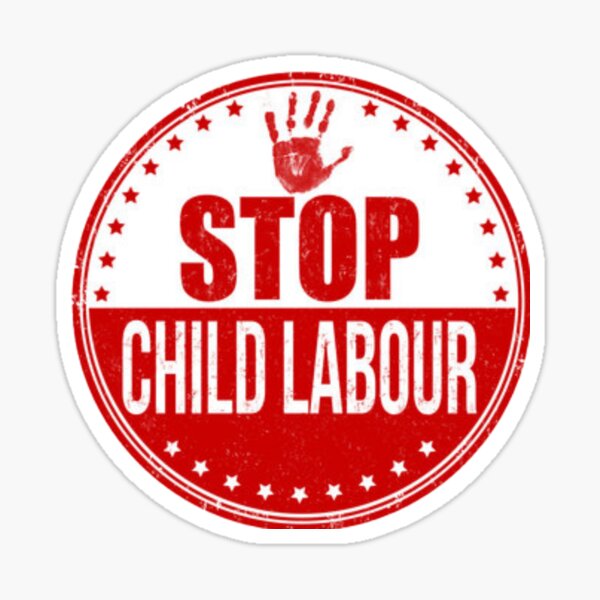 "Stop child labor" Sticker for Sale by mandover | Redbubble