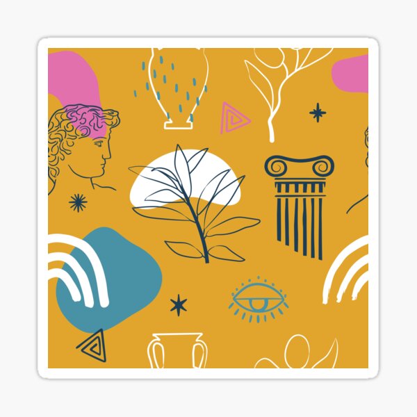 "boho greek doodle art inspirited design" Sticker for Sale by Vector8me ...