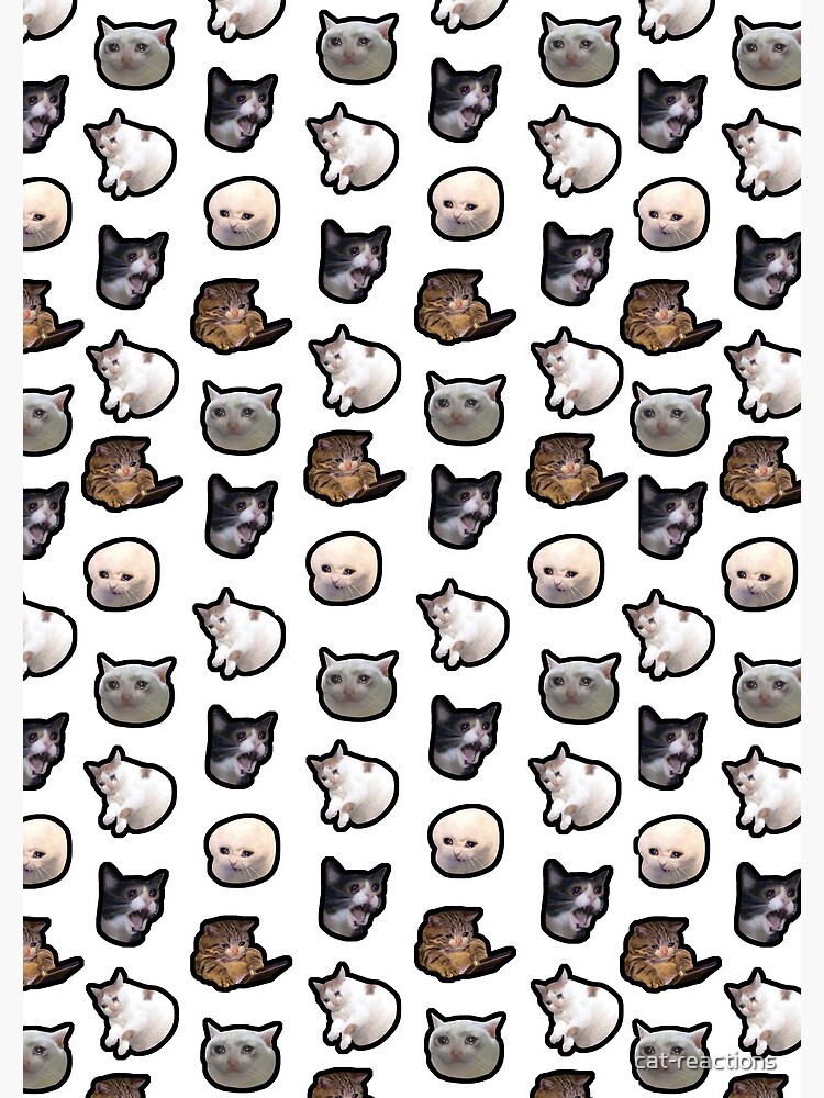 "Crying Cats Pattern (Black Outline)" Spiral Notebook for Sale by cat ...