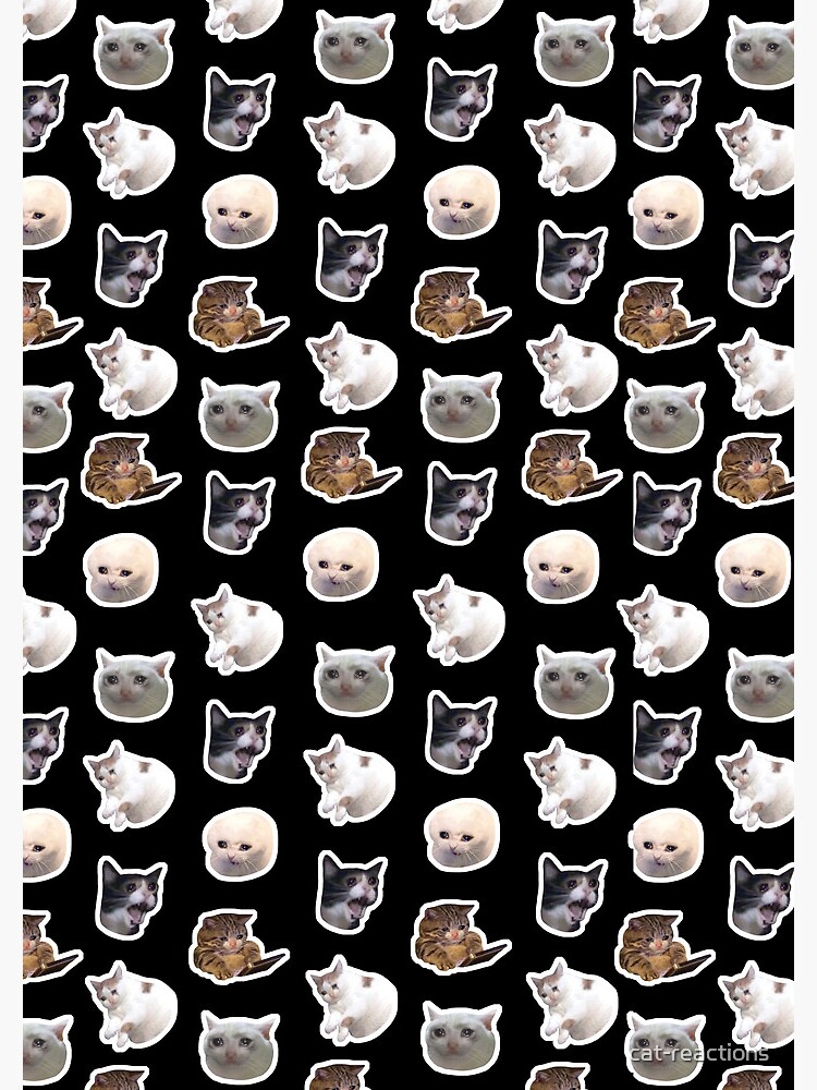 "Crying Cats Pattern (White Outline)" Spiral Notebook for Sale by cat ...