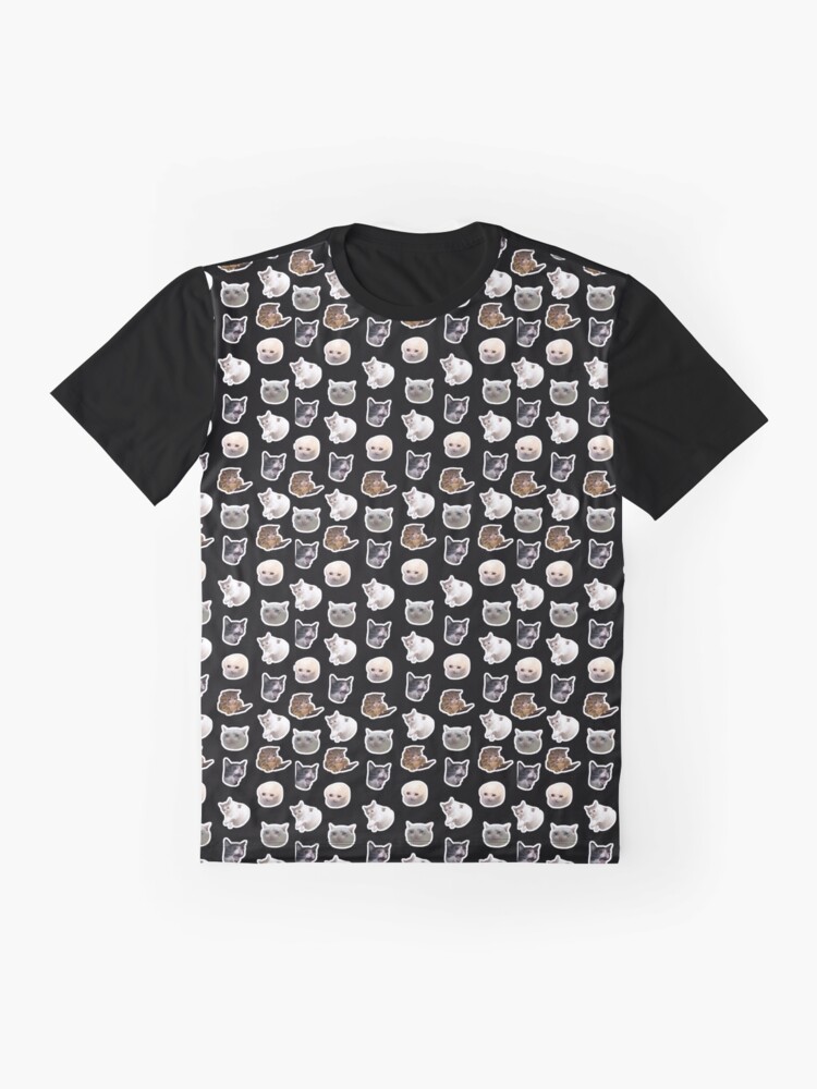 "Crying Cats Pattern (White Outline)" T-shirt for Sale by cat-reactions ...