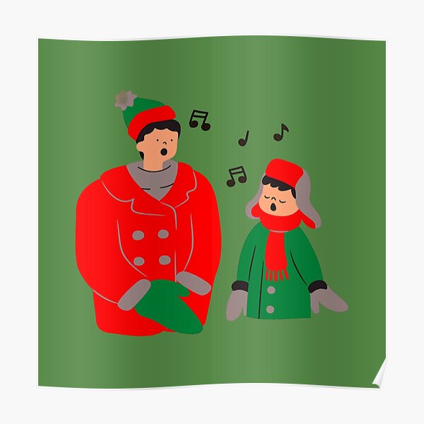 "Christmas Caroling Art Design" Poster for Sale by Ghanshyam03 | Redbubble