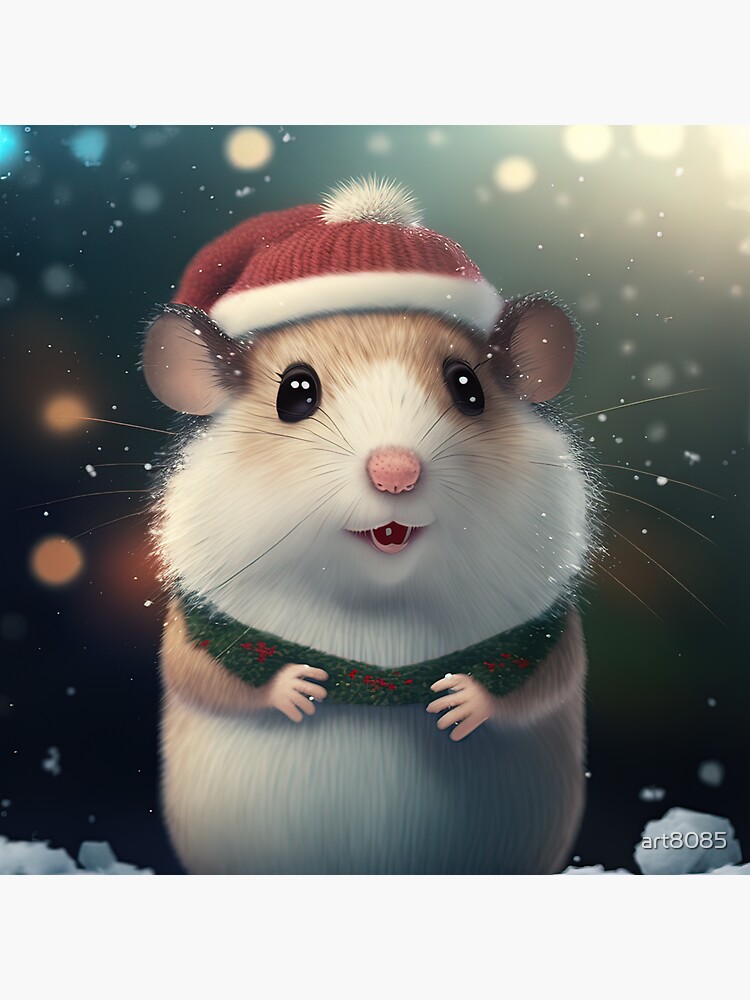 "Cute Christmas Hamster" Sticker for Sale by art8085 | Redbubble