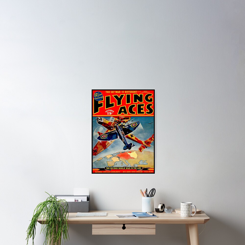 "FLYING ACES : Vintage 1939 Flying Aces World War Print" Poster by ...