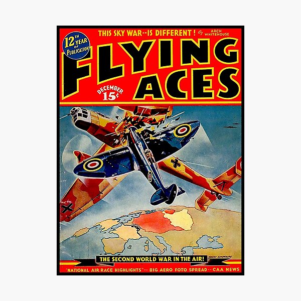 Lámina fotográfica «FLYING ACES: Vintage 1939 Flying Aces Guerra ...