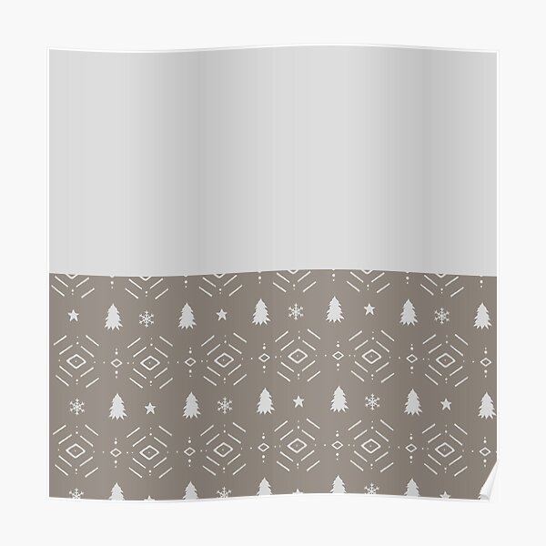 "Silver Horizontal Split and Christmas Trees on Pastel Brown" Poster ...