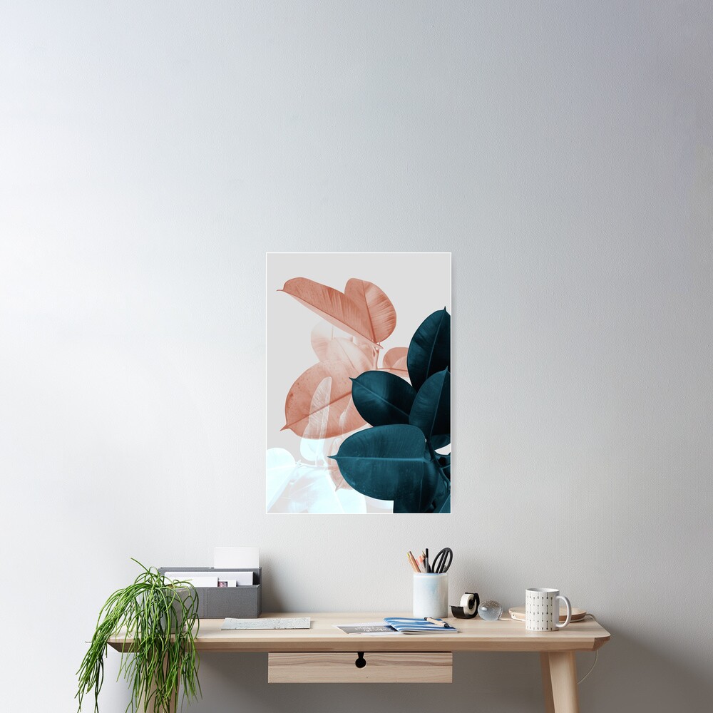 "Blush Pink Plant Leaves, Botanical Leaf" Poster for Sale by ...