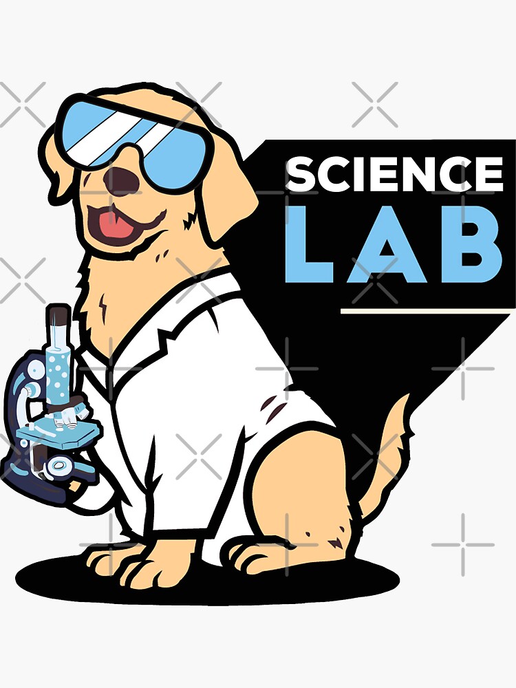 "CUTEST GOLDEN LABRADOR LOVES SCIENCE KAWAII DESIGN" Sticker for Sale ...