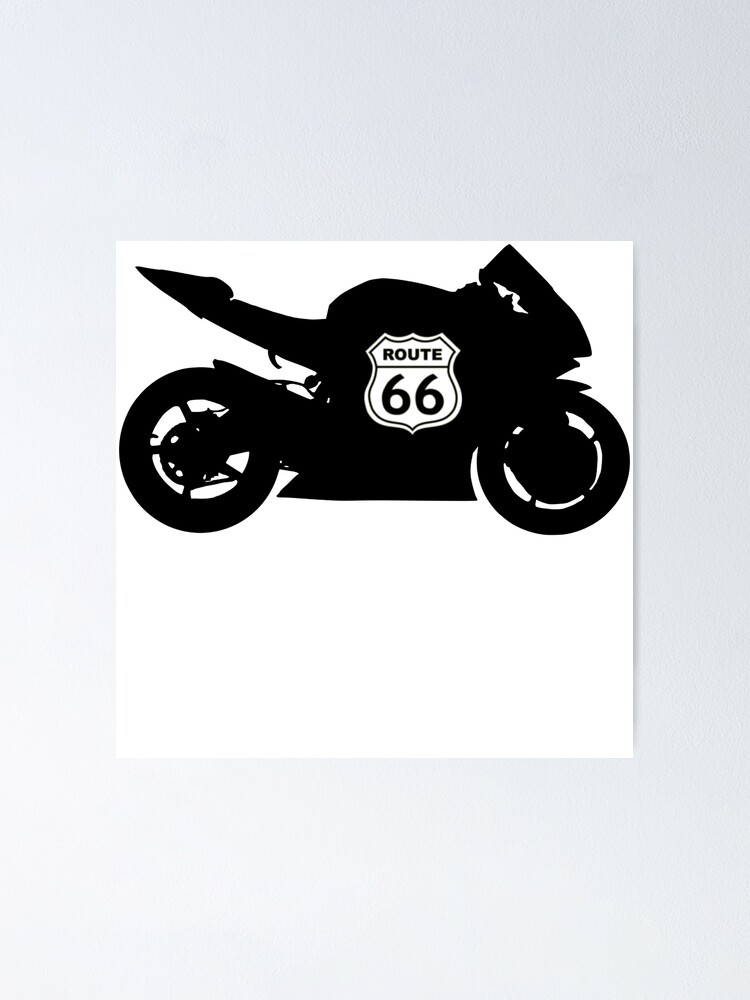 "Motorcycle With Route 66 Logo" Poster for Sale by KleineStar | Redbubble