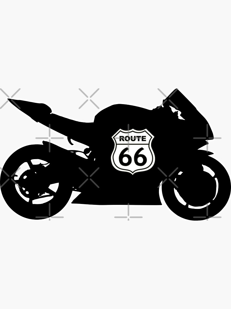 "Motorcycle With Route 66 Logo" Sticker for Sale by KleineStar | Redbubble