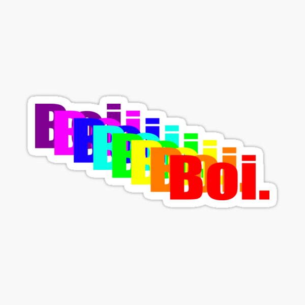 "Boi." Sticker for Sale by Turncoats | Redbubble