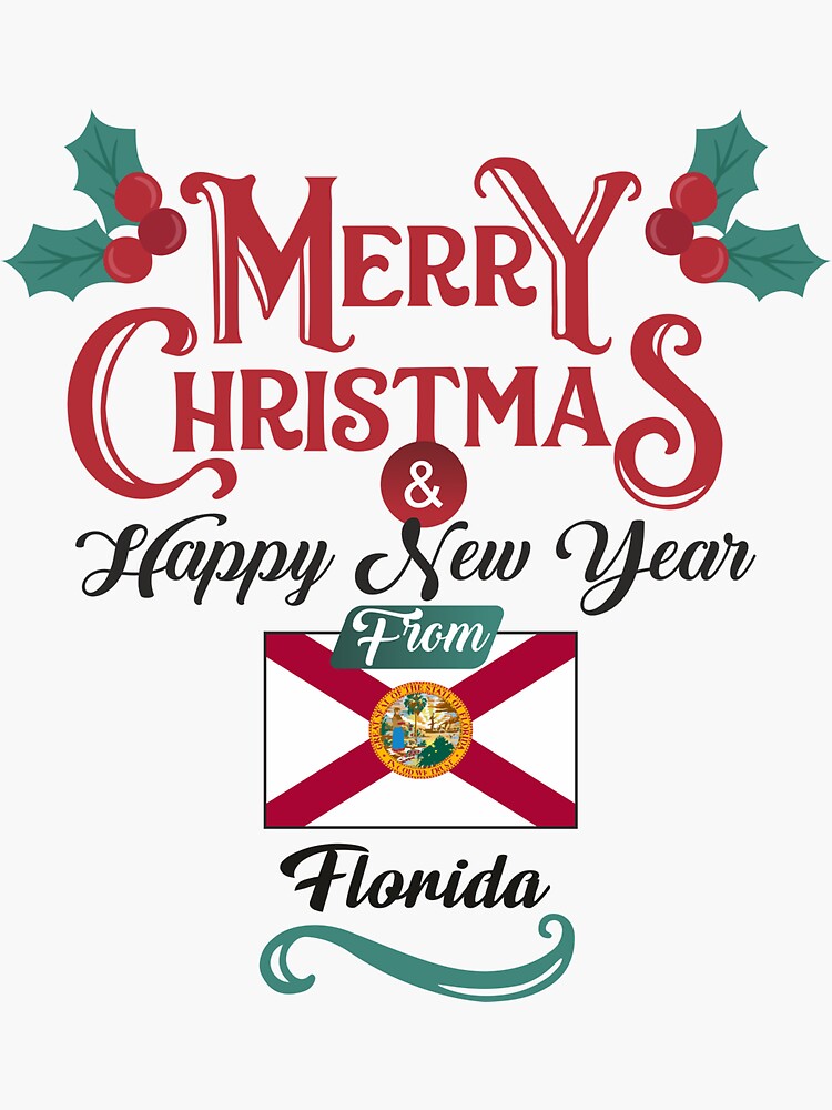 "Merry Christmas from Florida" Sticker for Sale by Fanzzi | Redbubble