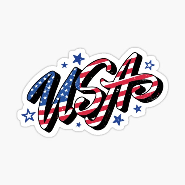"USA Lettering Sign. High quality vector" Sticker for Sale by smart9900 ...