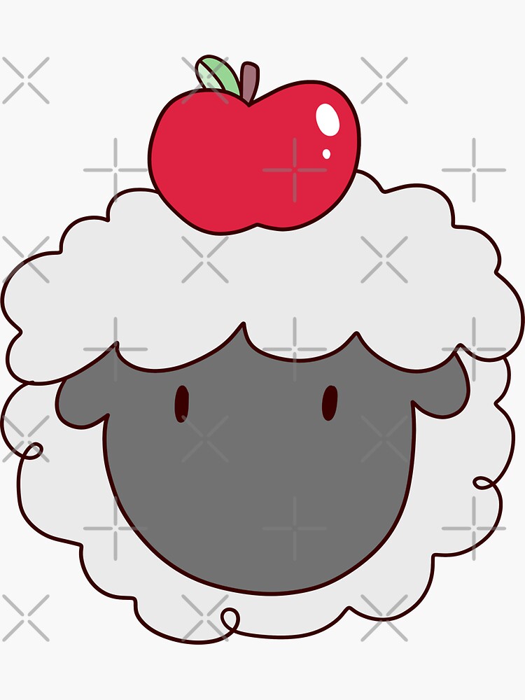 "Apple Sheep Face" Sticker by SaradaBoru | Redbubble