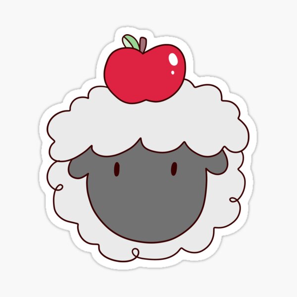 "Apple Sheep Face" Sticker by SaradaBoru | Redbubble