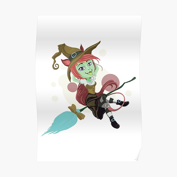 "Witch, Magic Broom" Poster by Jurzai | Redbubble