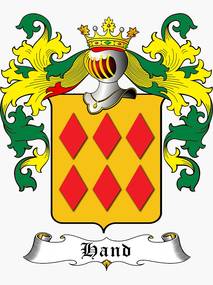 "HAND FAMILY CREST" Sticker for Sale by CathalDevlin | Redbubble