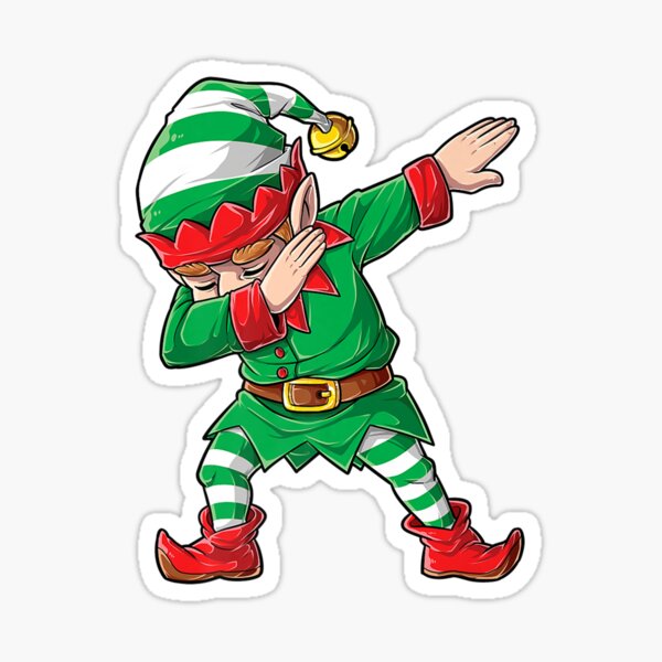 Pegatina for Sale con la obra «Christmas Dabbing Elf Squad Divertida ...