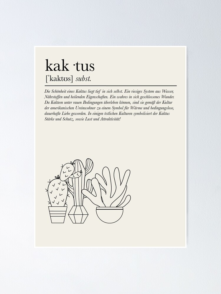 "Cactus*Love Description Poster" Poster for Sale by frickedesign ...