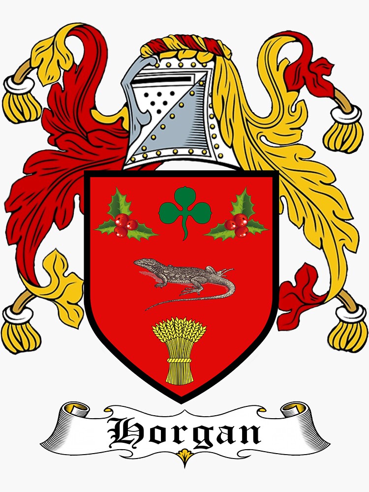 "HORGAN FAMILY CREST" Sticker for Sale by CathalDevlin | Redbubble