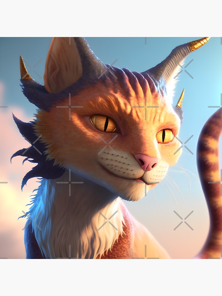 "Half cat, half dragon" Sticker for Sale by ionutsultana | Redbubble