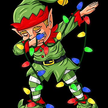 "Dabbing Elf Christmas Tree Lights Boys Kids Dab Xmas" Sticker for Sale ...