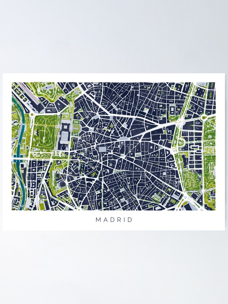 "Artistic map of Madrid." Poster for Sale by elilc | Redbubble