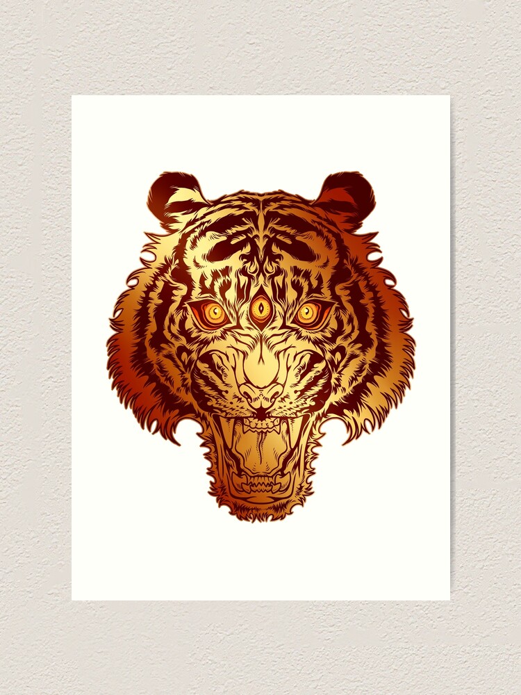"Golden Tiger God" Art Print by reinstaag | Redbubble