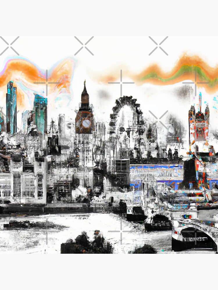 "Cityscape Art of London Skyline" Sticker for Sale by ReachForArt ...