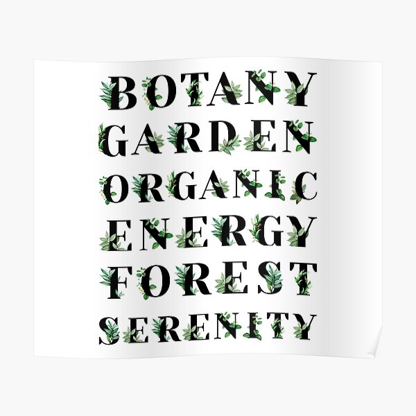 "Botany Words" Poster for Sale by ArtemisDesignss | Redbubble
