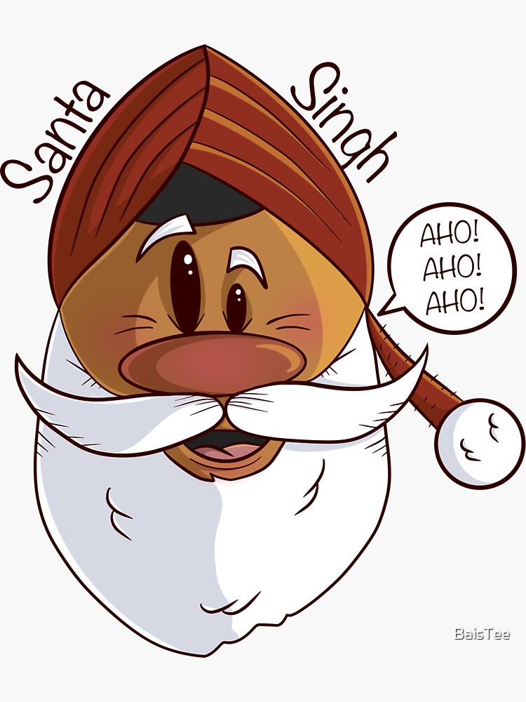 "Santa Singh" Sticker for Sale by BaisTee | Redbubble