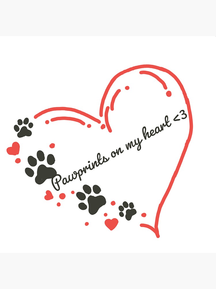 "Cute paw prints on my heart design " Sticker for Sale by louis ...