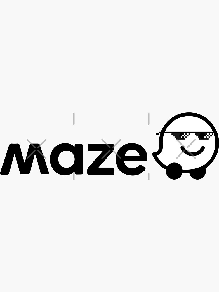 "Maze-Waze Logo Spoof" Sticker for Sale by curiousQ | Redbubble