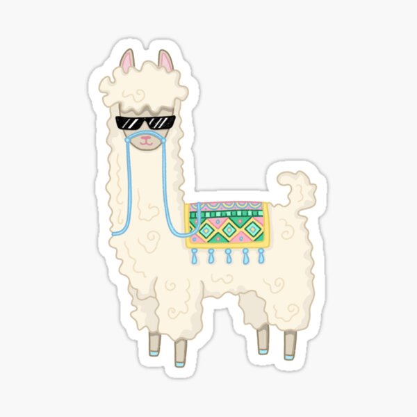 "Cool llama wearing sunglasses" Sticker for Sale by Atumnflowers ...