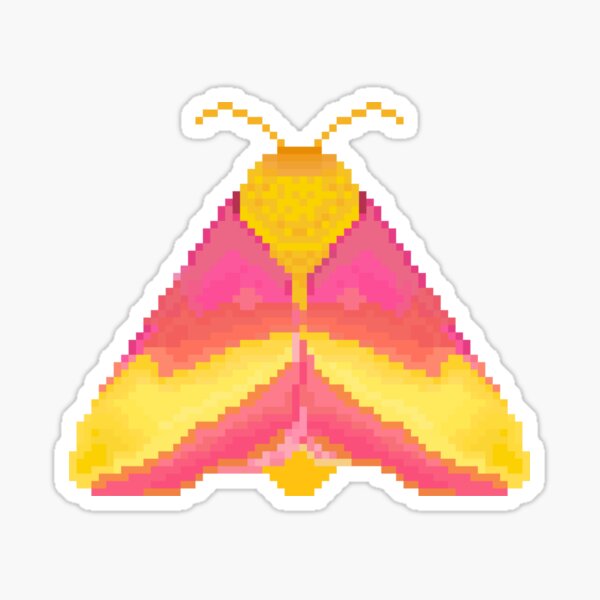 "pixel rosy maple moth" Sticker for Sale by autumnalmanac | Redbubble