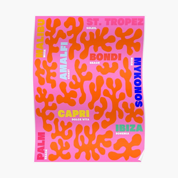 "Modern Boho Pattern in Hot Pink and Orange" Poster for Sale by ...