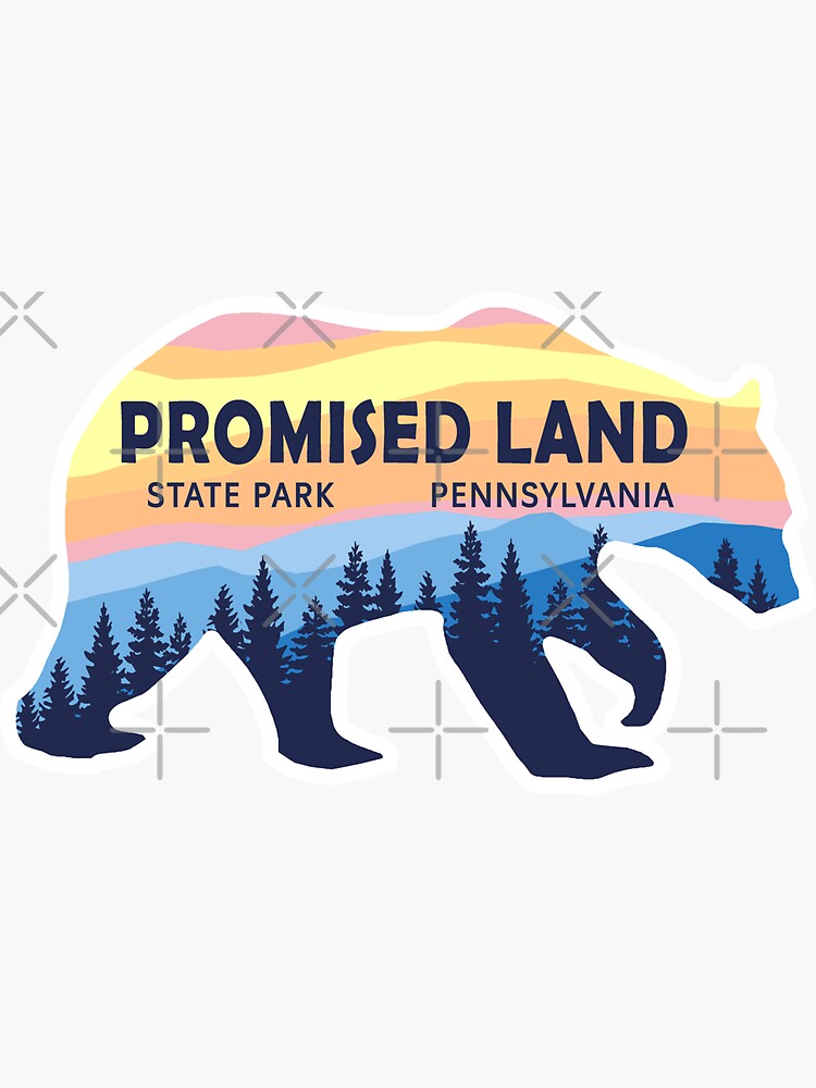 "Promised Land State Park Sunset Bear Logo" Sticker for Sale by ...