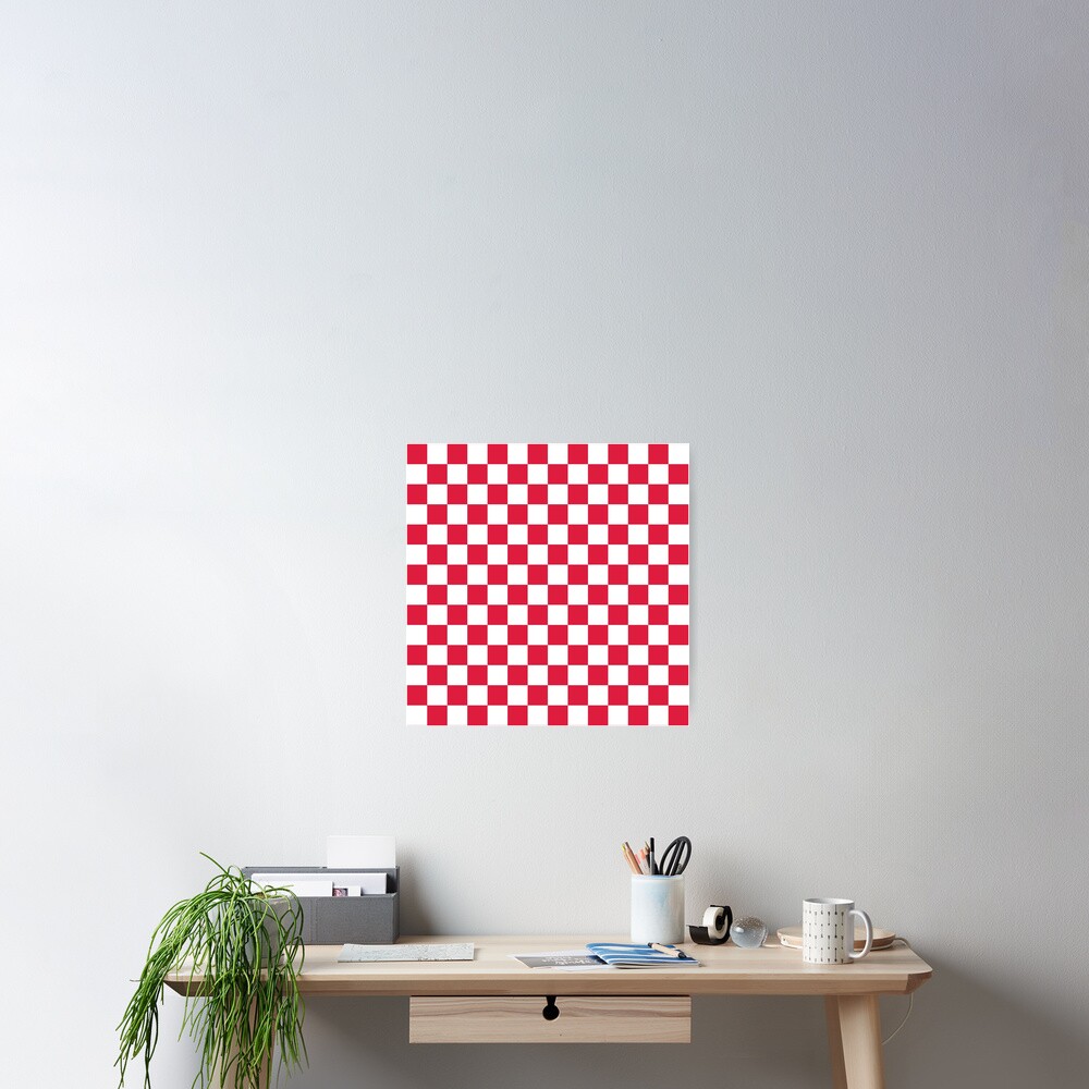 "Crimson and White Flag Alabama Checkerboard" Poster for Sale by ...