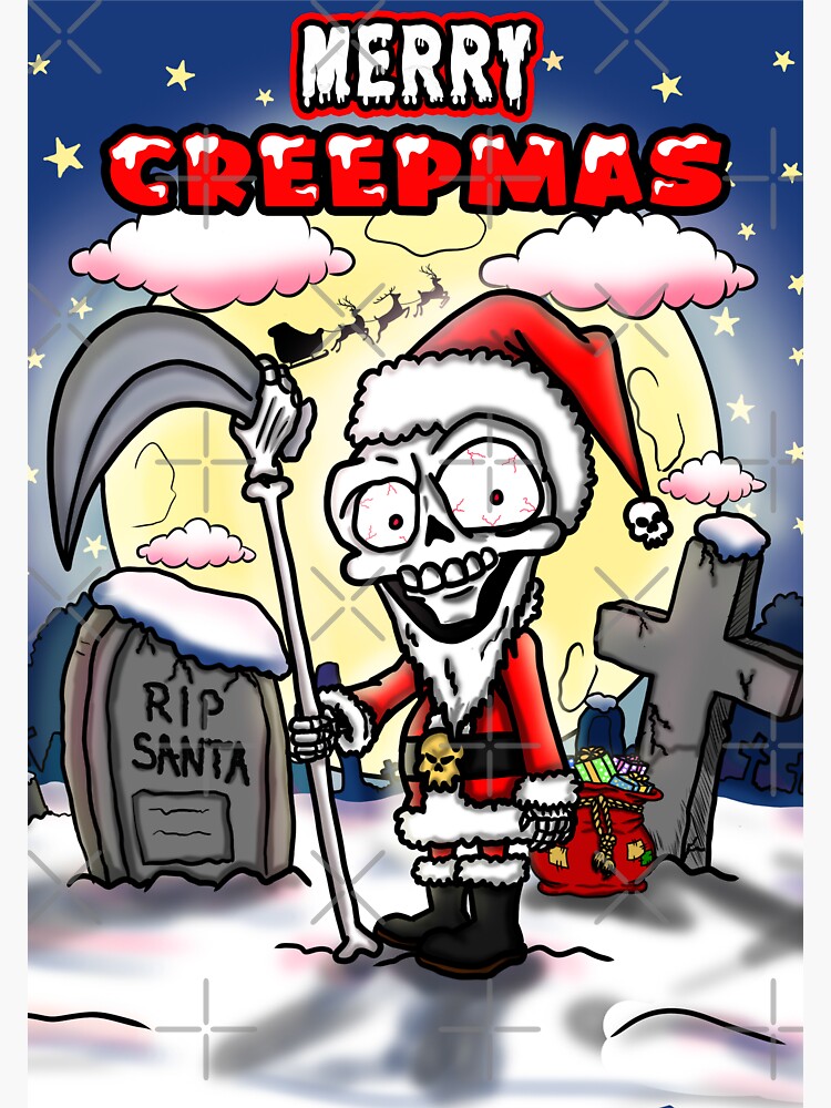 "Merry Creepmas Santa Grim Reaper" Sticker for Sale by DarknesticHouse ...