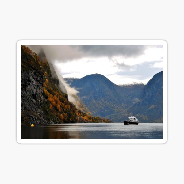 "Aurlandsfjord Flam Norwegian Fjord Norway" Sticker for Sale by ...