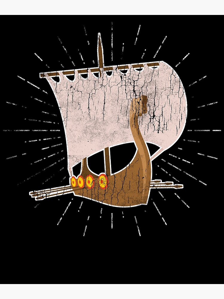 "Viking Boat Valhalla Calling Design Norse Mythology" Art Print by ...