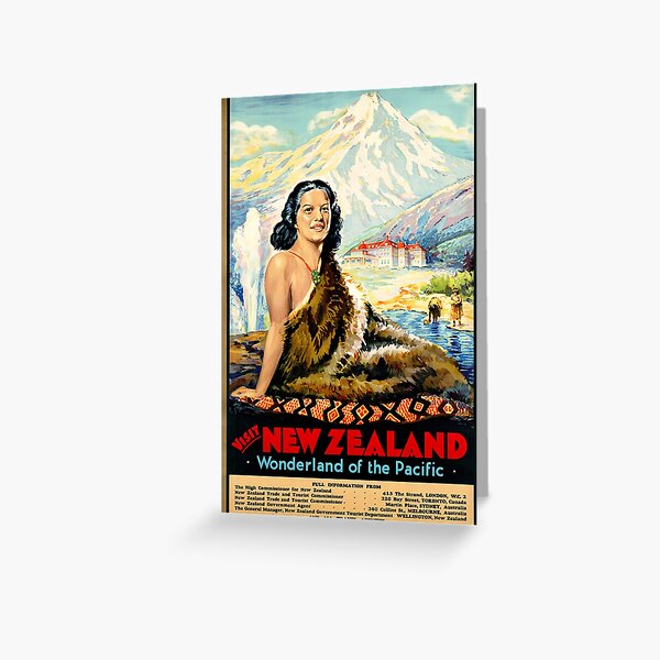 "Visit NEW ZEALAND Wonderland of the Pacific 1935 Vintage Travel Poster ...