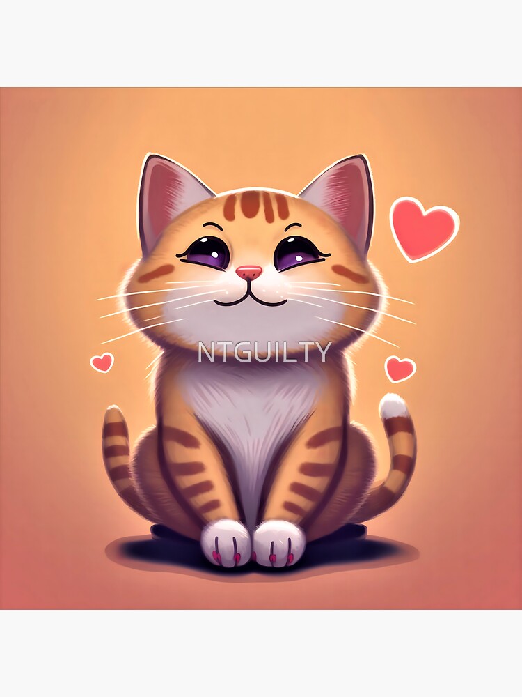 "Cartoon Ginger Cat" Sticker for Sale by NTGUILTY | Redbubble