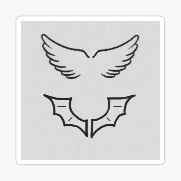 "Tattoo sjj diabo and Angel duko design cara face." Sticker for Sale by ...