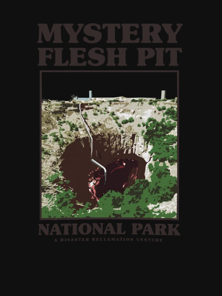 "Mystery Flesh Pit National Park Merch" Essential T-Shirt for Sale by ...