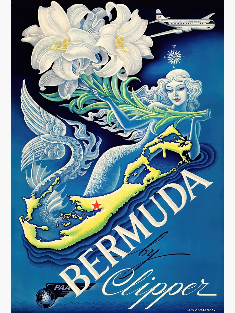 "Bermuda Islands Travel Poster Design" Sticker for Sale by Artespana ...